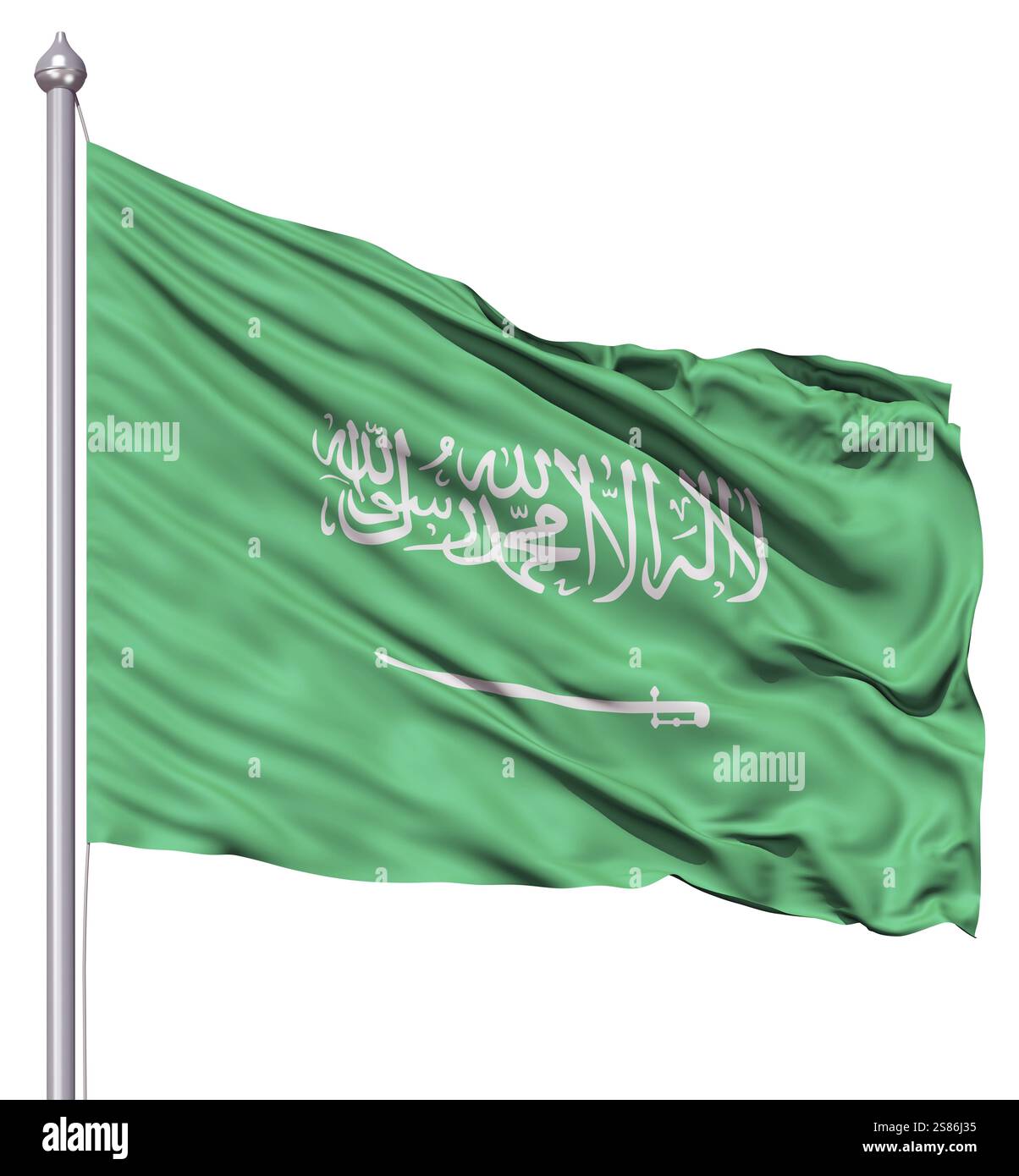 Realistic 3d flag of Saudi Arabia fluttering in the wind Stock Photo ...