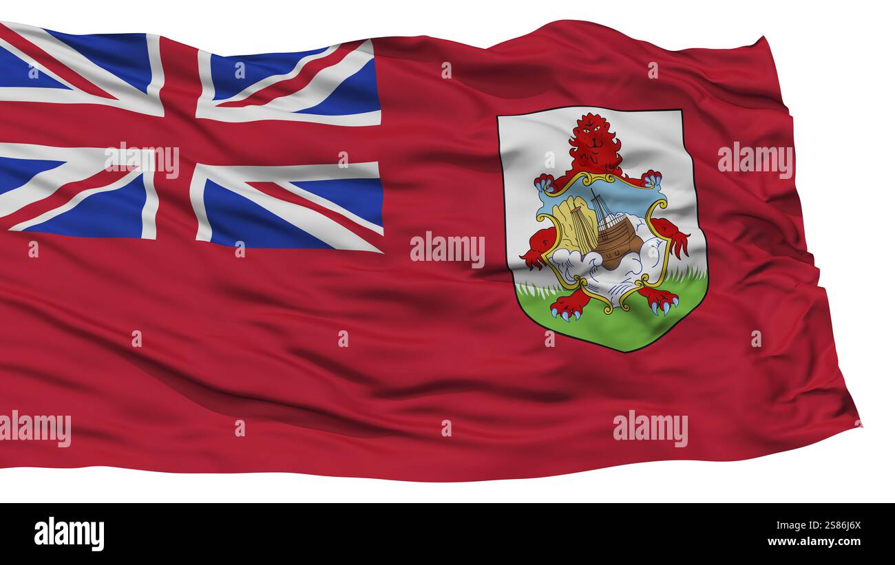 Isolated Bermuda Flag, Waving on White Background, High Resolution ...