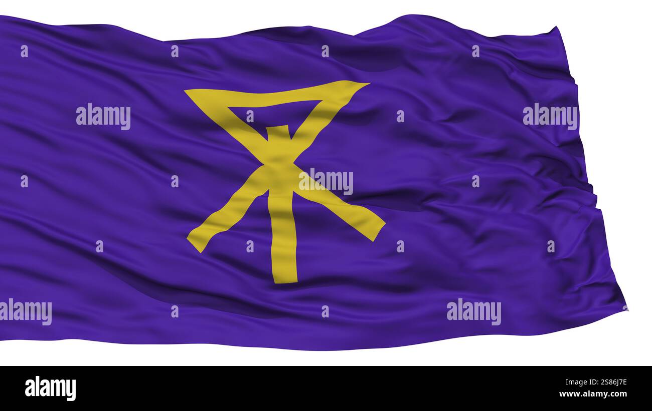 Isolated Osaka Flag, Capital of Japan Prefecture, Waving on White ...