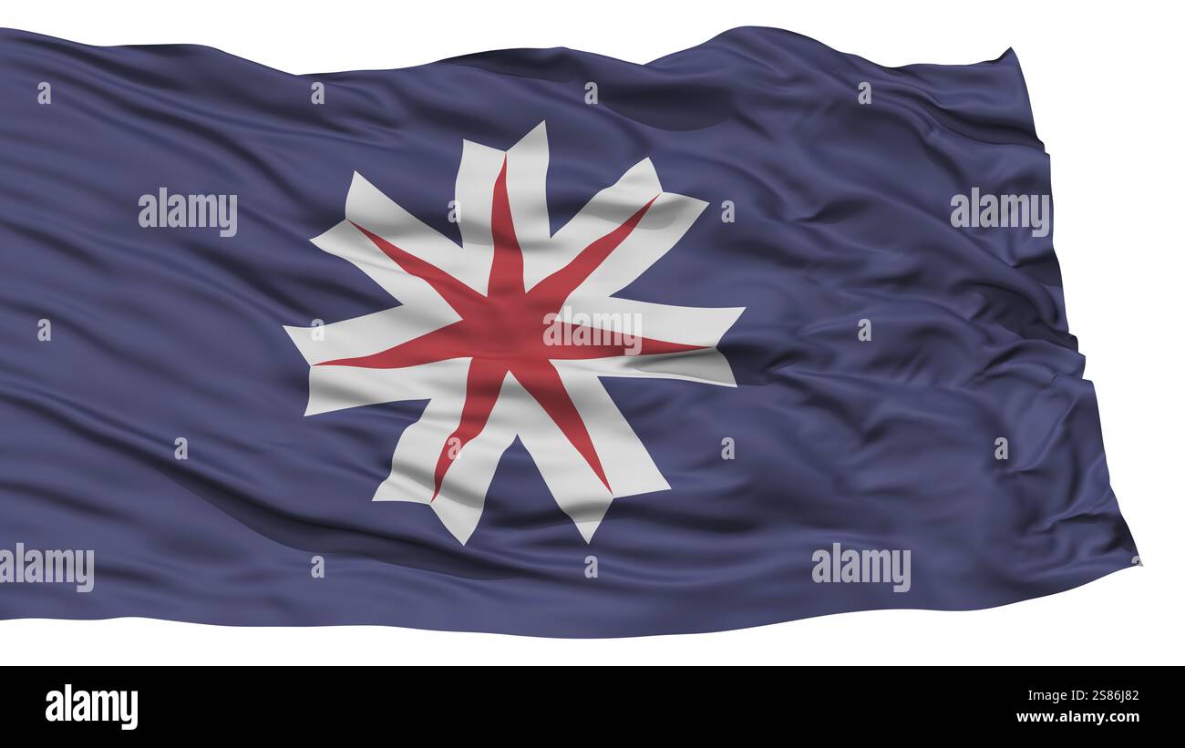 Isolated Hokkaido Japan Prefecture Flag, Waving on White Background ...