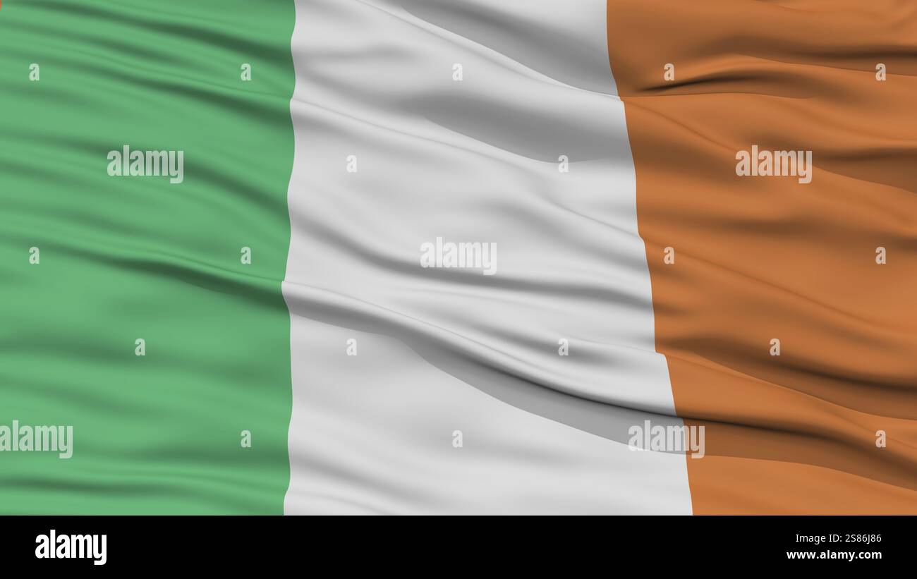 Closeup Ireland Flag, Waving in the Wind, High Resolution Stock Photo ...