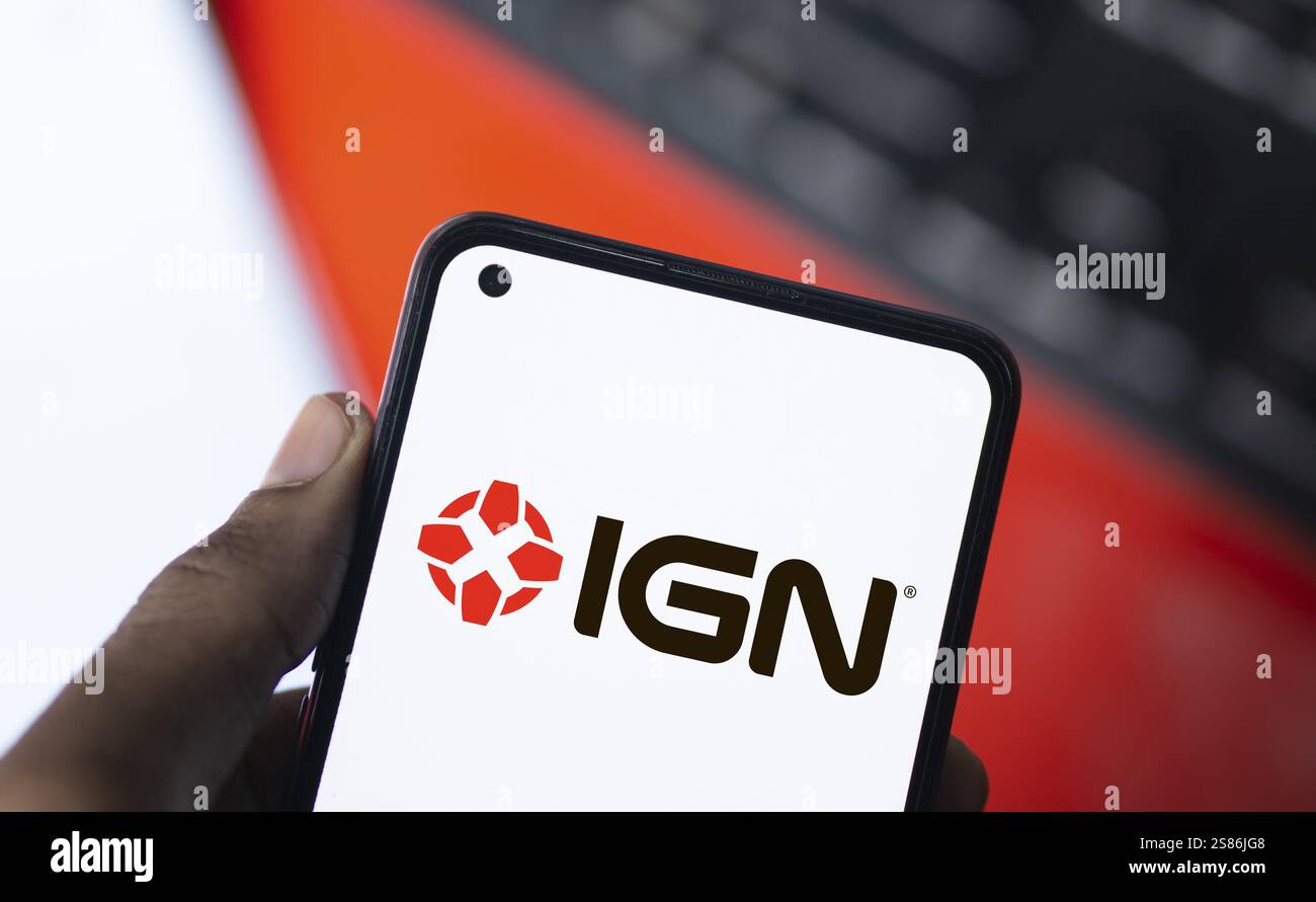 Dhaka, Bangladesh- 20 Jan 2025, ign logo is displayed on smartphone ...