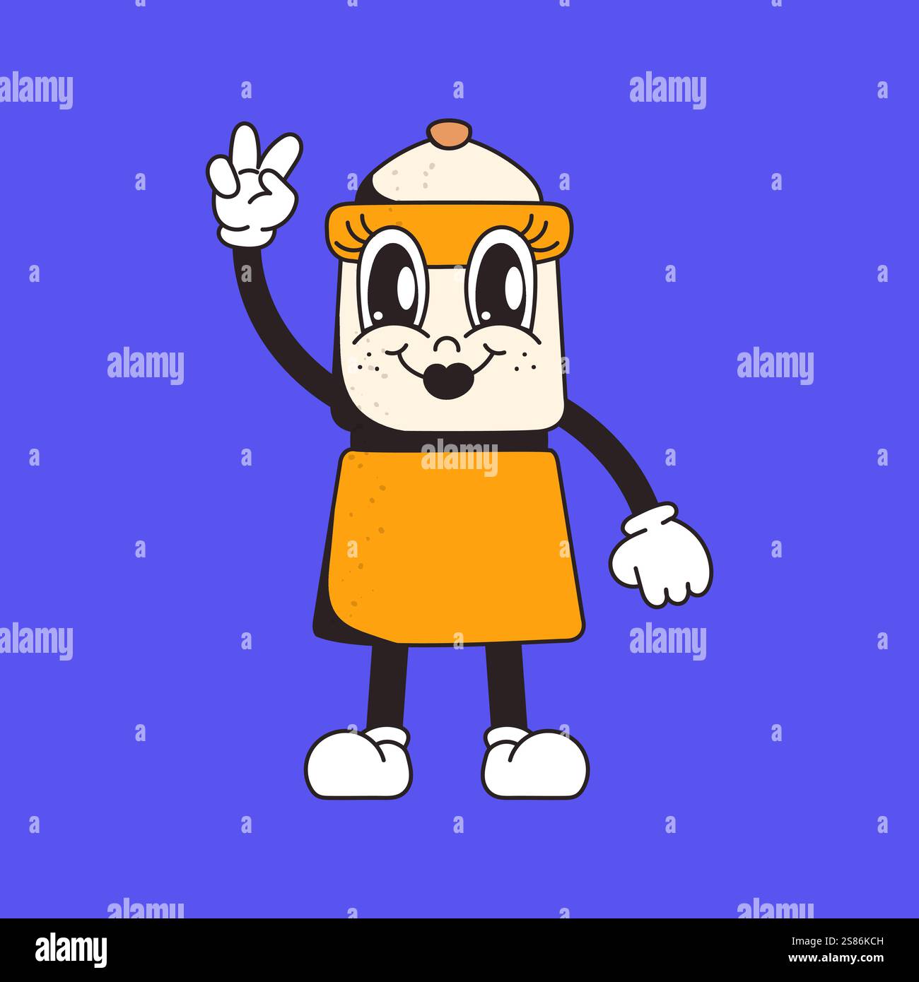 Cute Cartoon Teapot Character with Peace Sign Stock Vector Image & Art ...