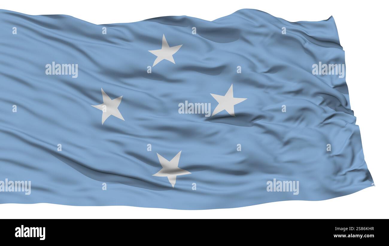 Isolated Micronesia Flag, Waving on White Background, High Resolution ...