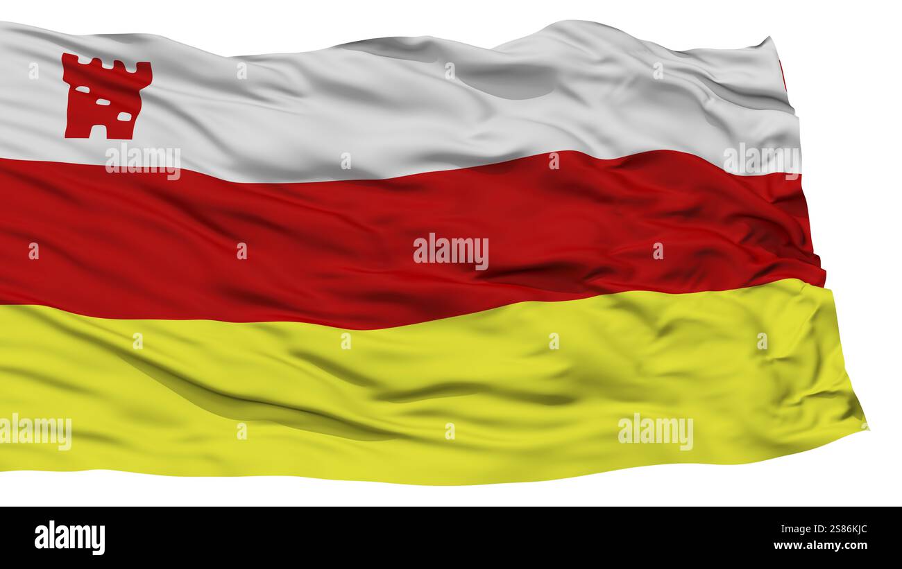 Isolated Santa Barbara City Flag, City of California State, Waving on ...