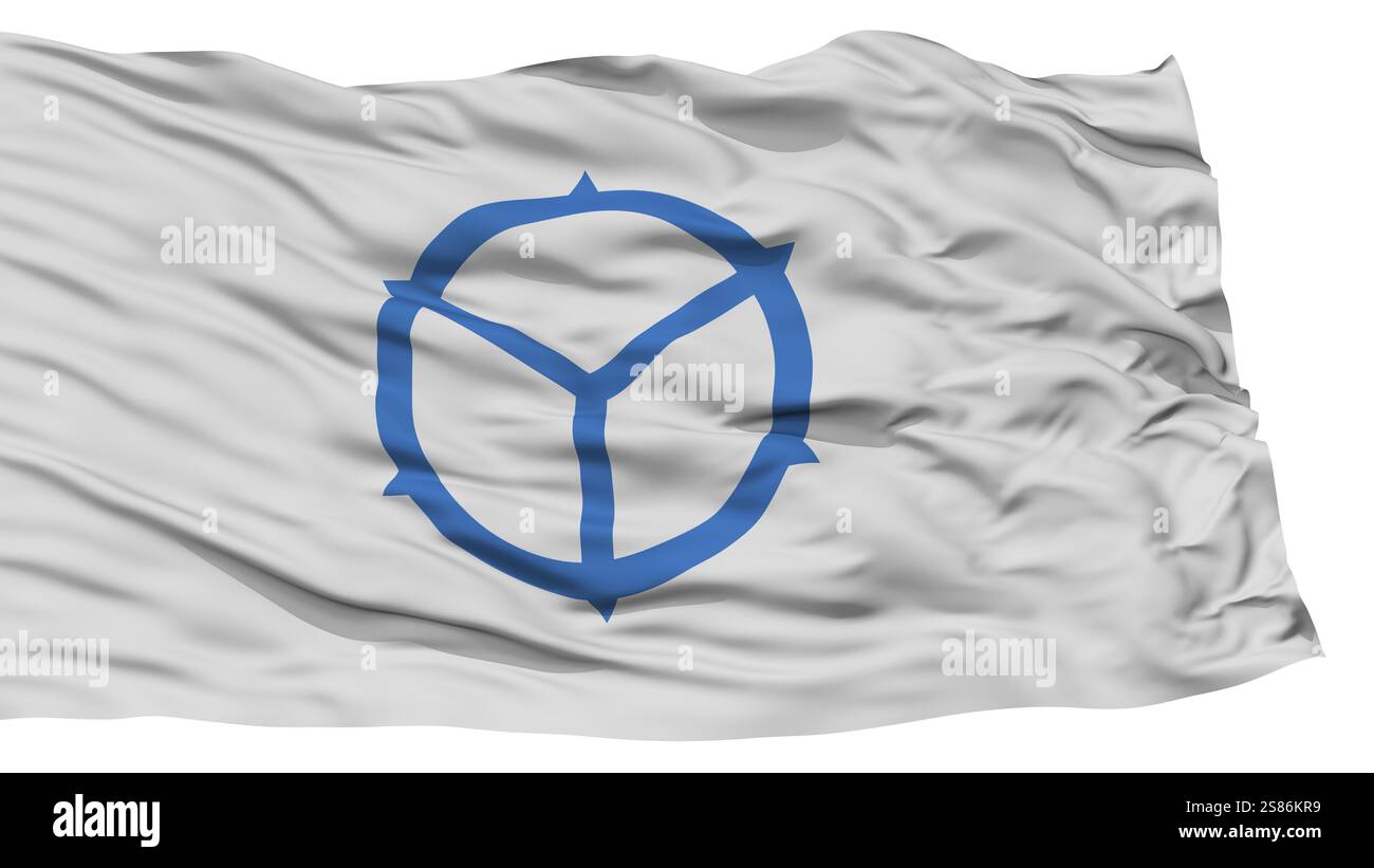 Isolated Matsue Flag, Capital of Japan Prefecture, Waving on White ...