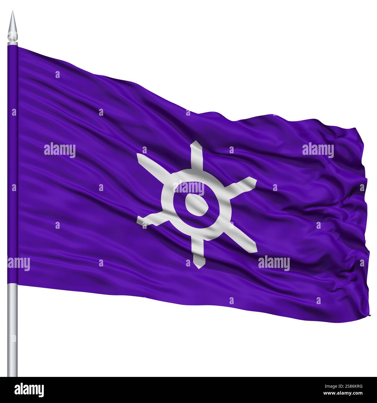 Tokyo Capital City Flag on Flagpole, Prefecture of Japan, Isolated on ...