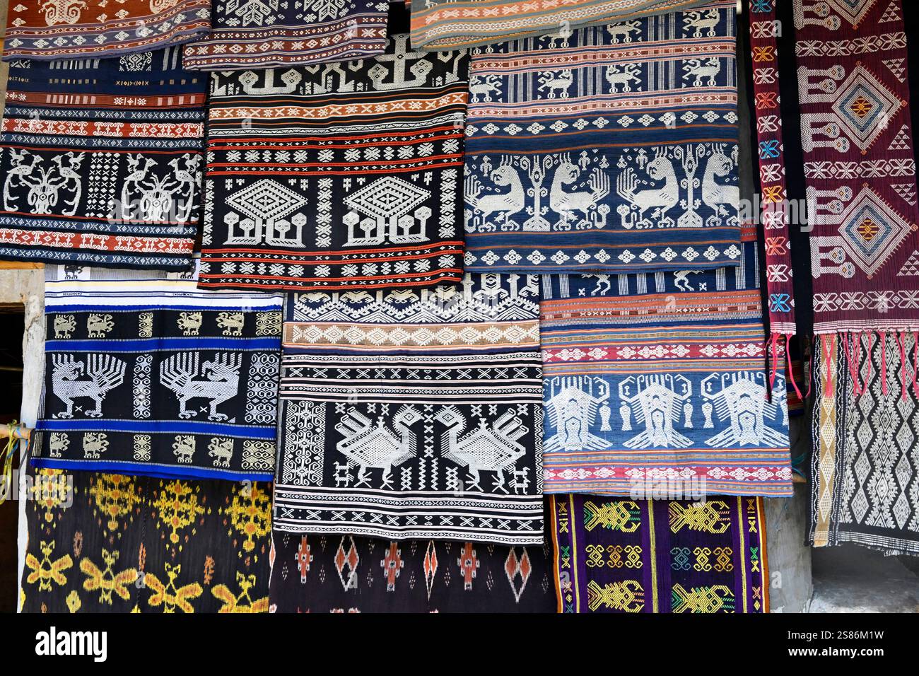 Ikat (woven textiles) in Prai Ijing traditional village,Waikabubak ...