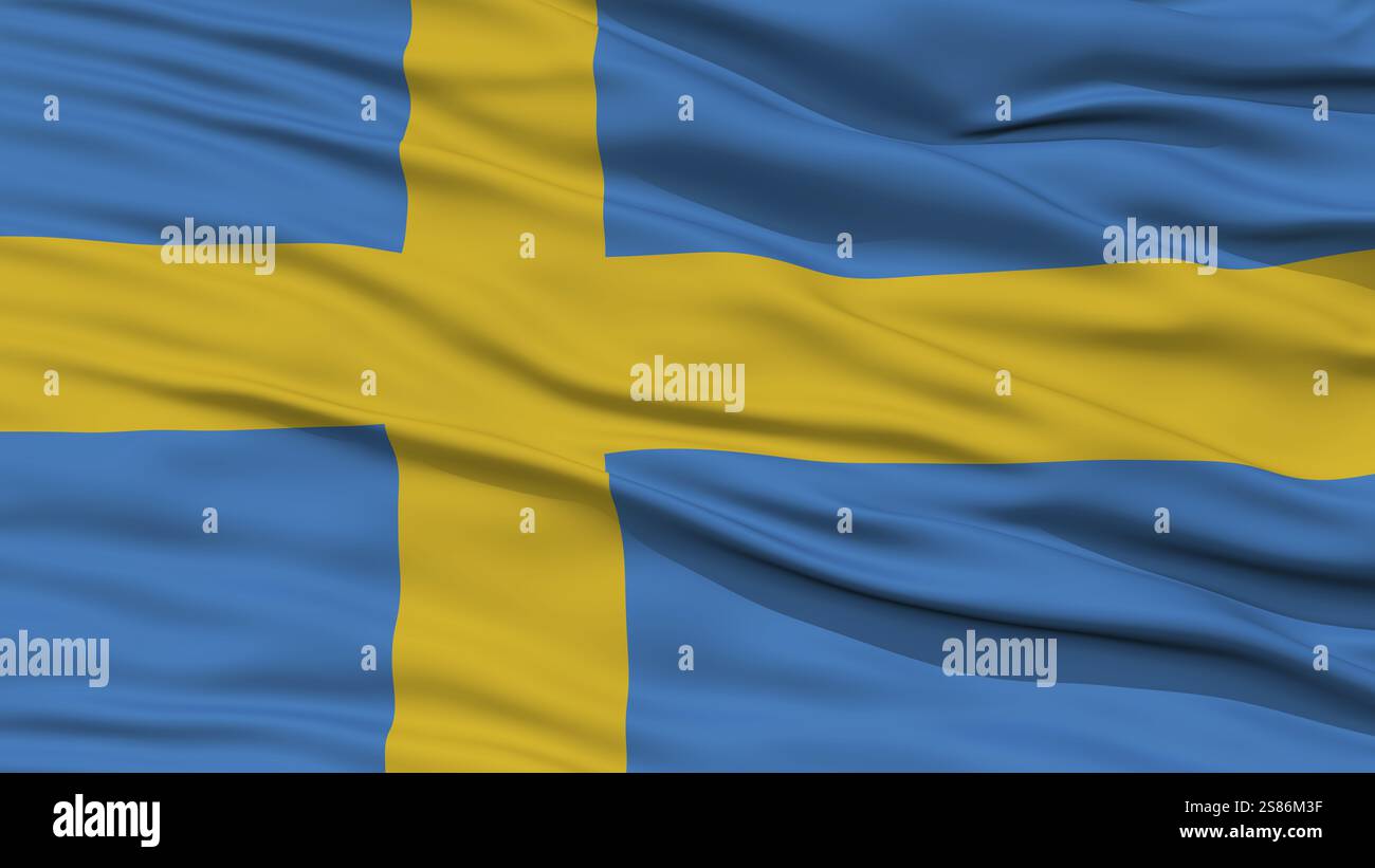 Closeup Sweden Flag, Waving in the Wind, High Resolution Stock Photo ...