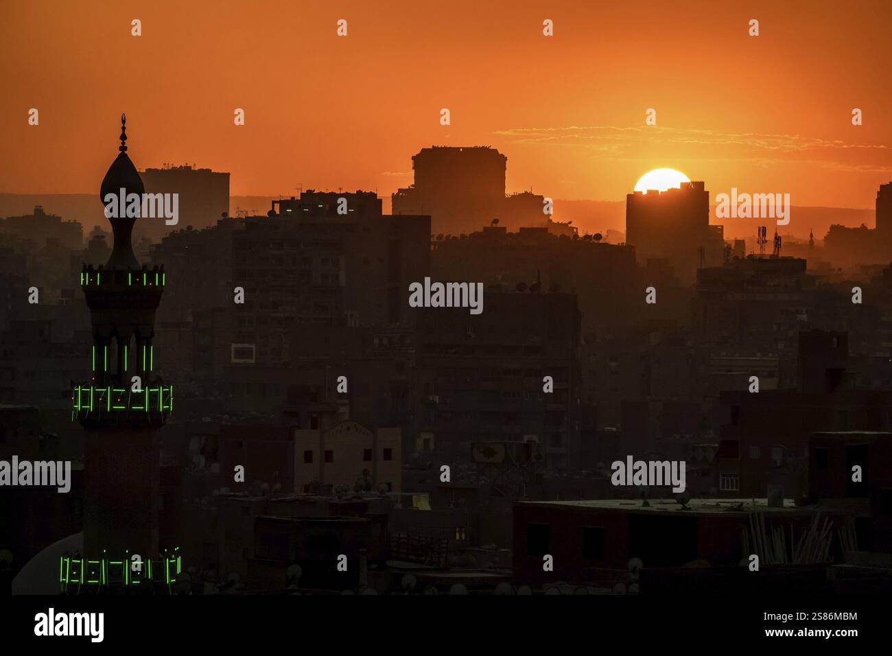An image of a sunset scenery at Cairo Egypt Stock Photo - Alamy