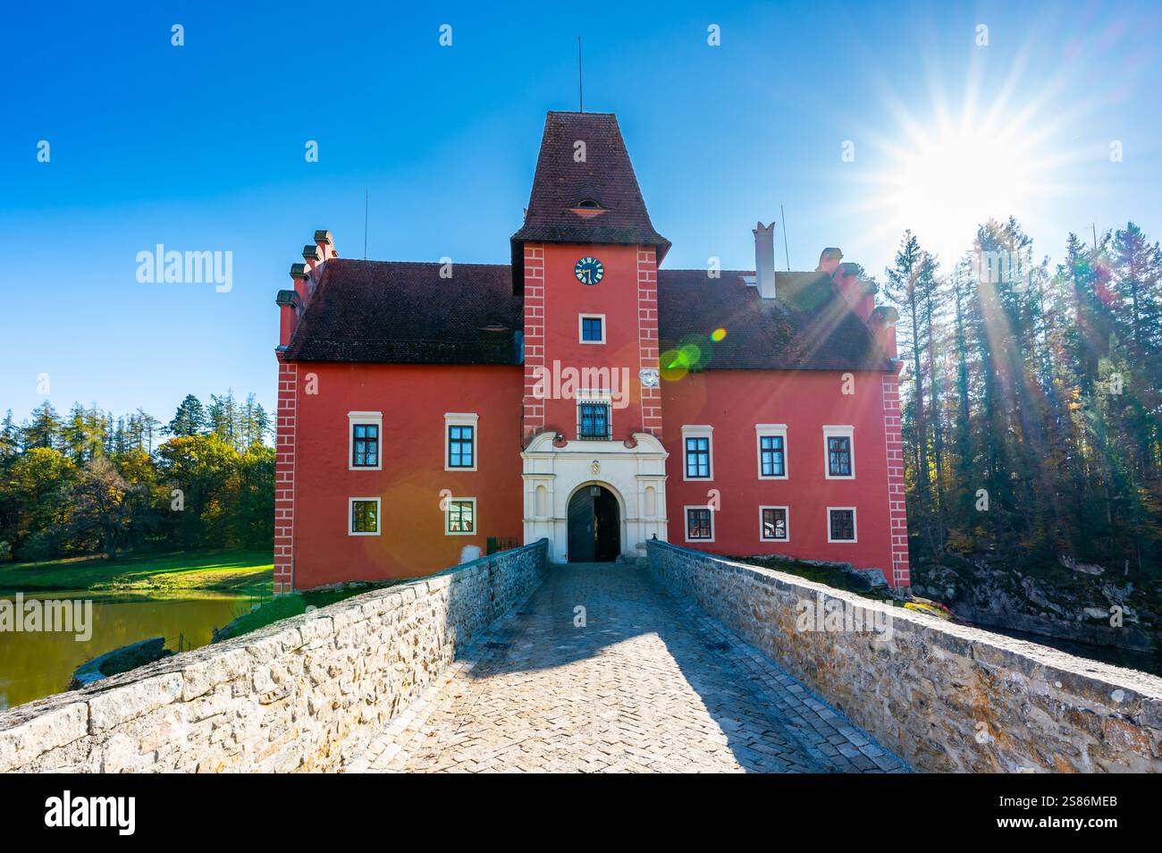 Panoramic view of Cervena Lhota Castle in the Czech Republic ...