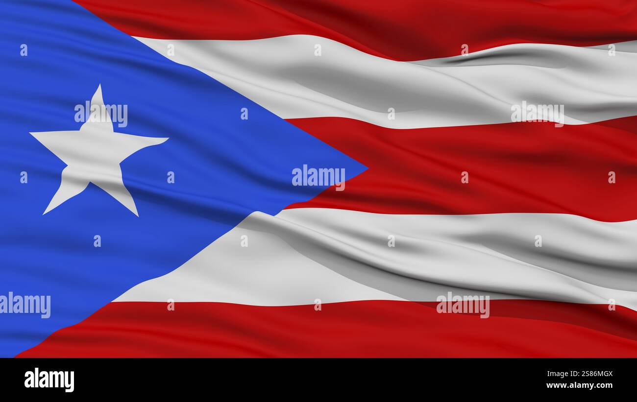 Closeup Puerto Rico Flag, Waving in the Wind, High Resolution Stock ...