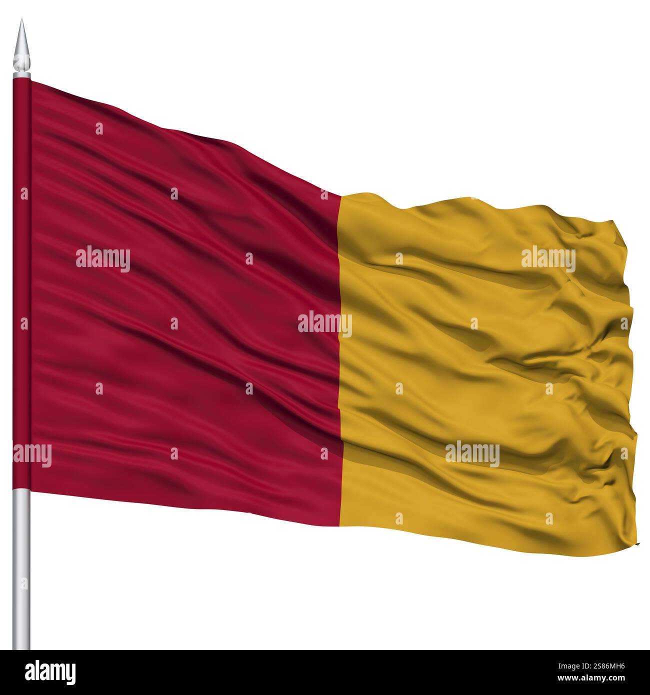 Rome City Flag on Flagpole, Capital City of Italy, Flying in the Wind ...