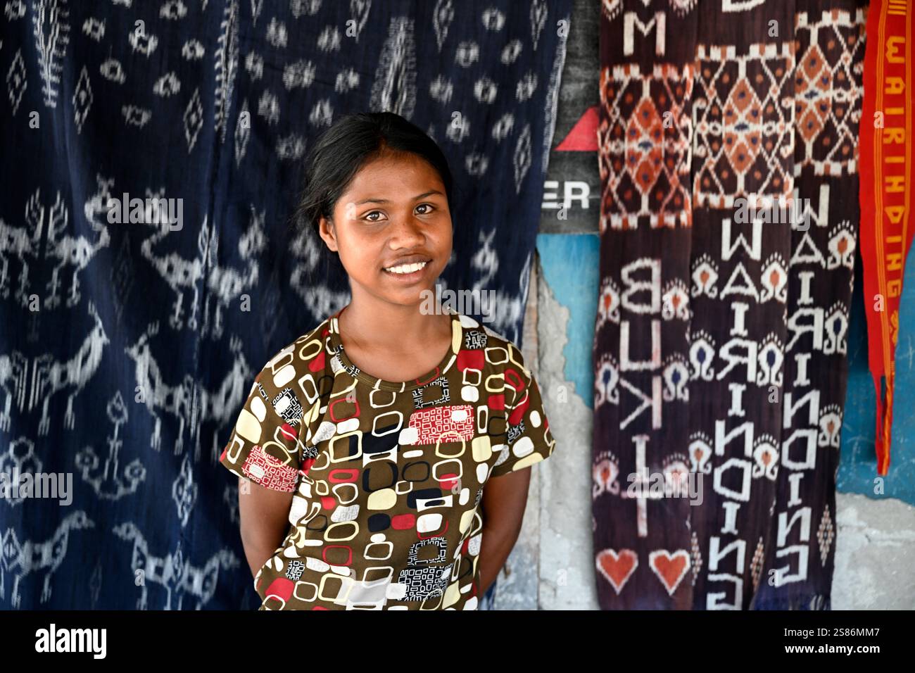 Sumba island,Indonesia, traditional ikat textile Stock Photo - Alamy