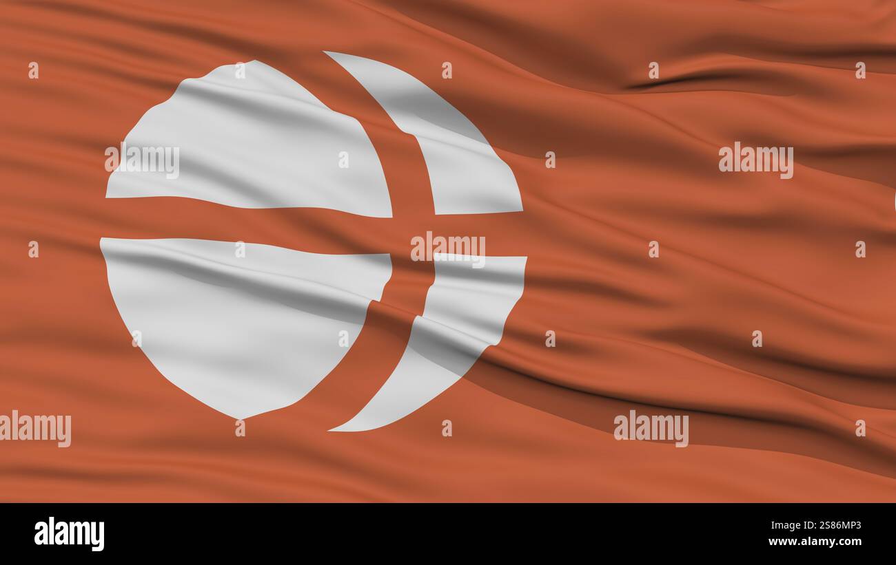 Closeup Nagano Japan Prefecture Flag, Waving in the Wind, High ...