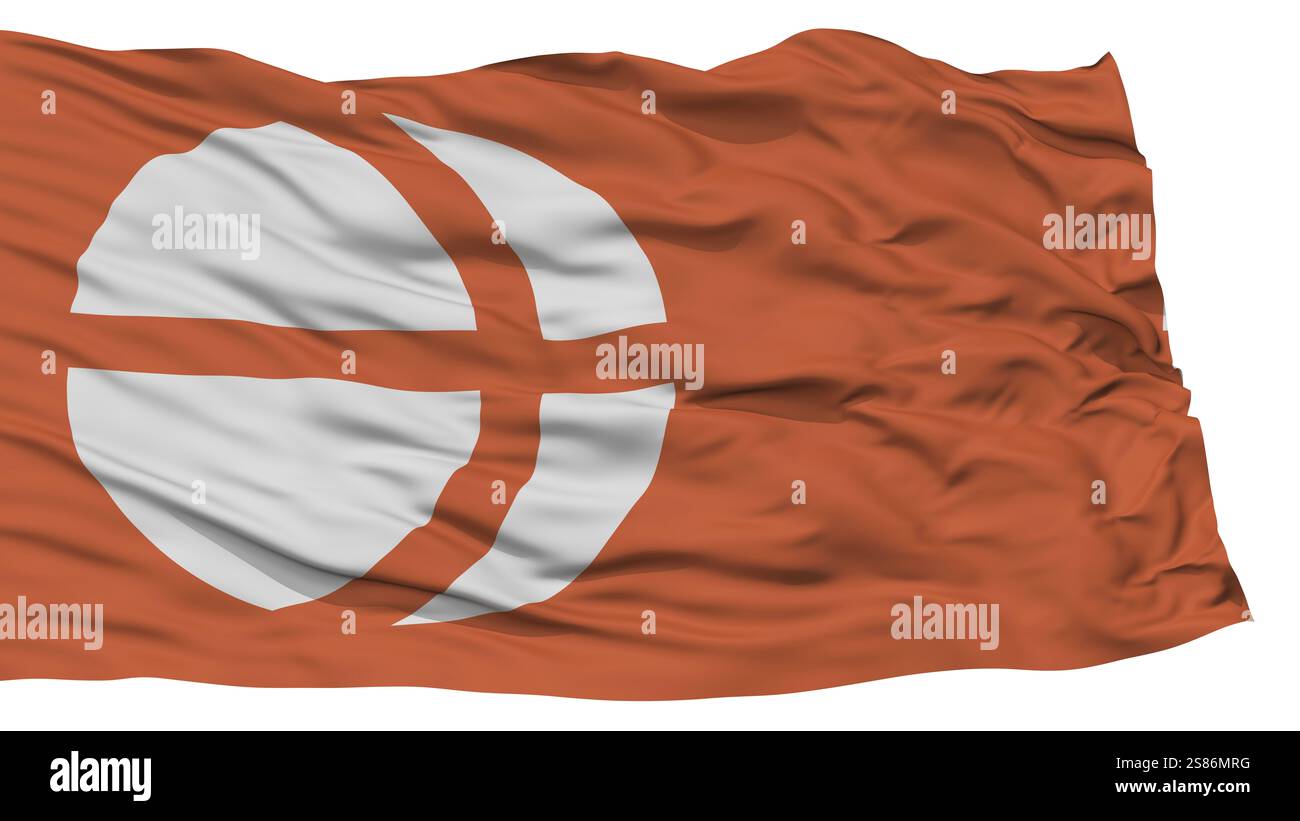 Isolated Nagano Japan Prefecture Flag, Waving on White Background, High ...