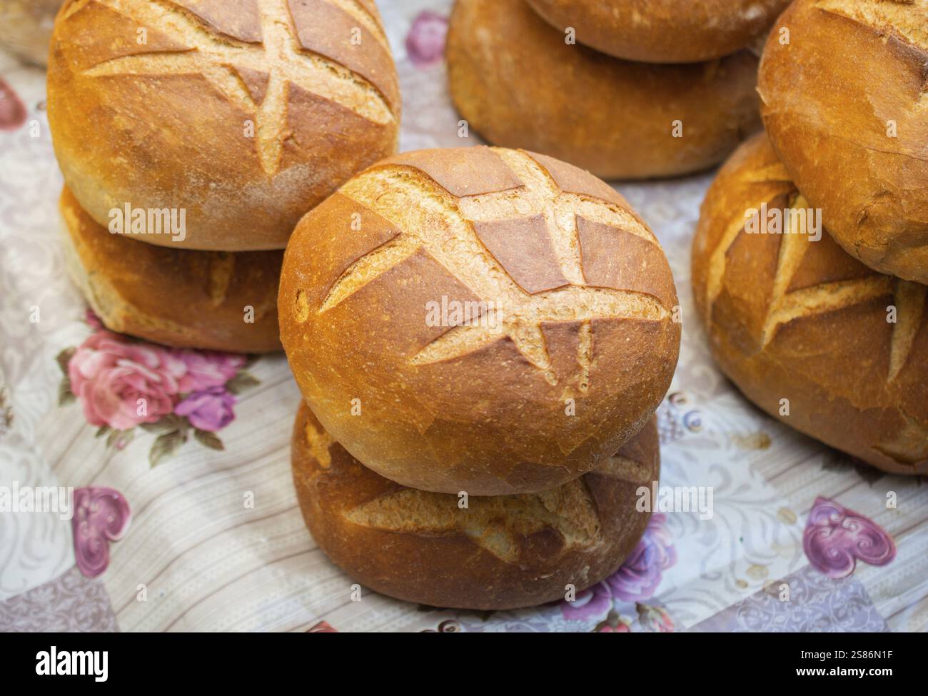 Traditional Turkish style made bread loaf Stock Photo - Alamy