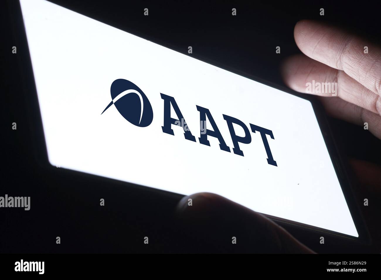 Dhaka, Bangladesh- 18 jan 2025, AAPT logo is displyed on smartphone. AAPT is a fixed-line ...