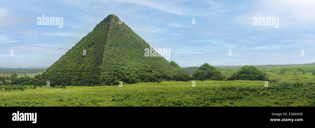 An image of the Pyramids in green surroundings Stock Photo - Alamy