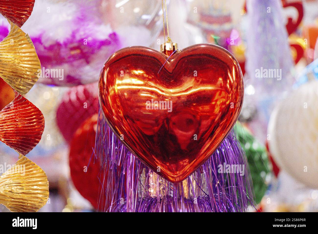 Heart shaped red color object as love concept Stock Photo - Alamy