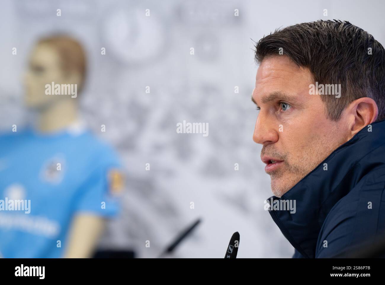 Munich, Germany. 21st Jan, 2025. Soccer: 3rd division, press conference ...