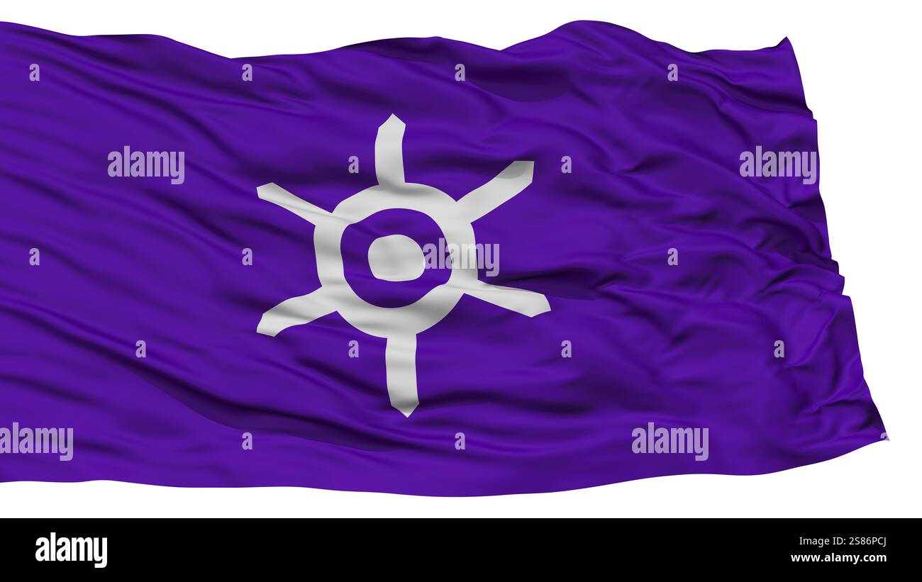 Isolated Tokyo Flag, Capital of Japan Prefecture, Waving on White ...
