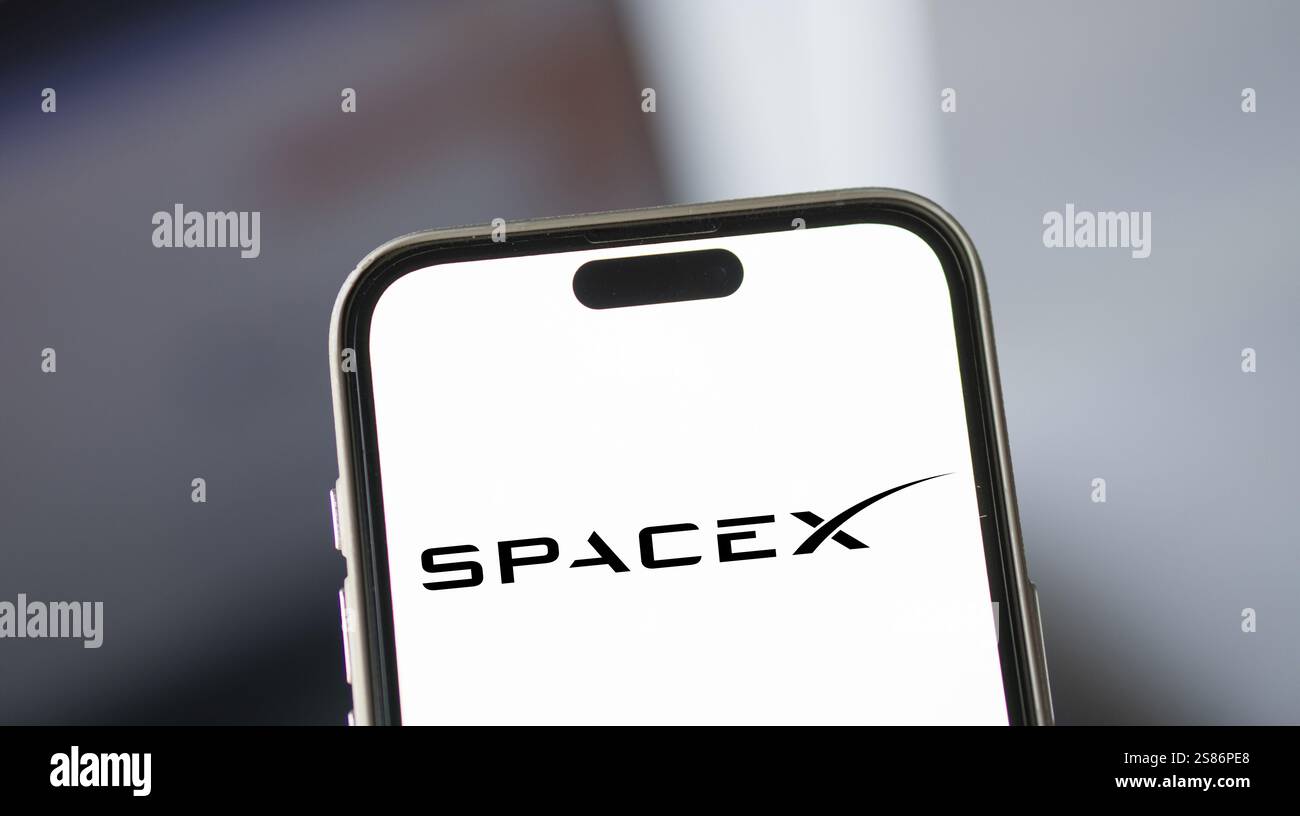 Spacex logo is displayed on smartphone Stock Photo - Alamy