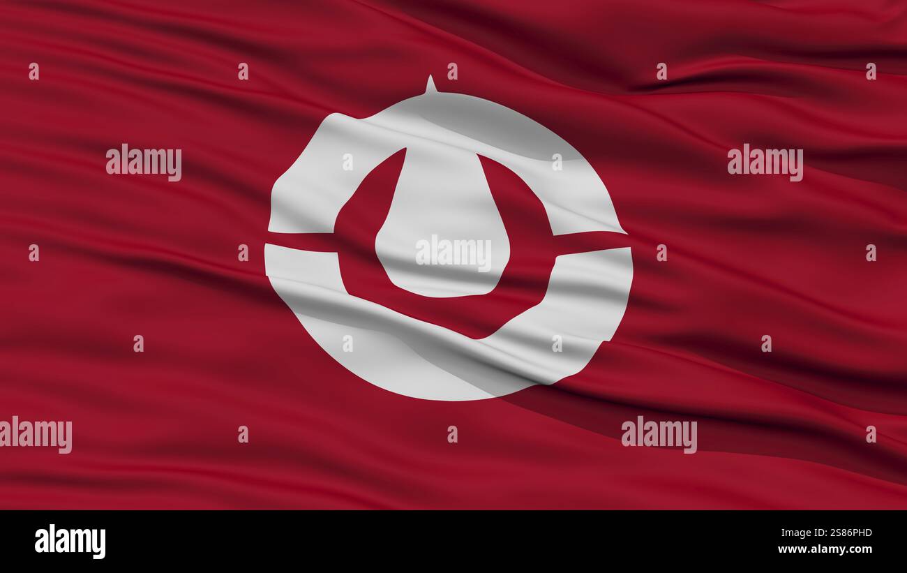 Closeup Kochi Japan Prefecture Flag, Waving in the Wind, High ...