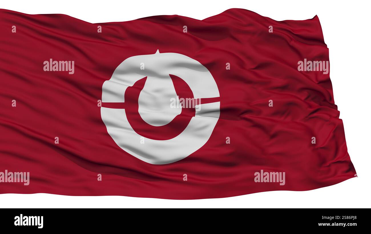 Isolated Kochi Japan Prefecture Flag, Waving on White Background, High ...