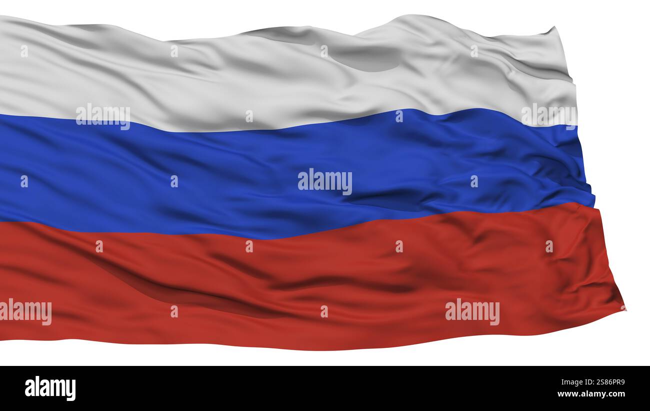 Isolated Russia Flag, Waving on White Background, High Resolution Stock ...
