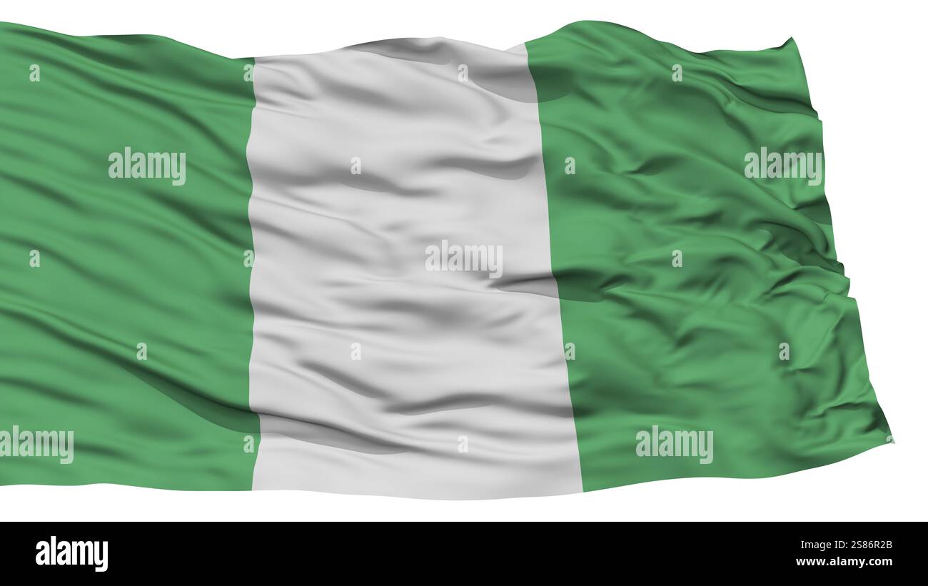 Isolated Nigeria Flag, Waving on White Background, High Resolution ...