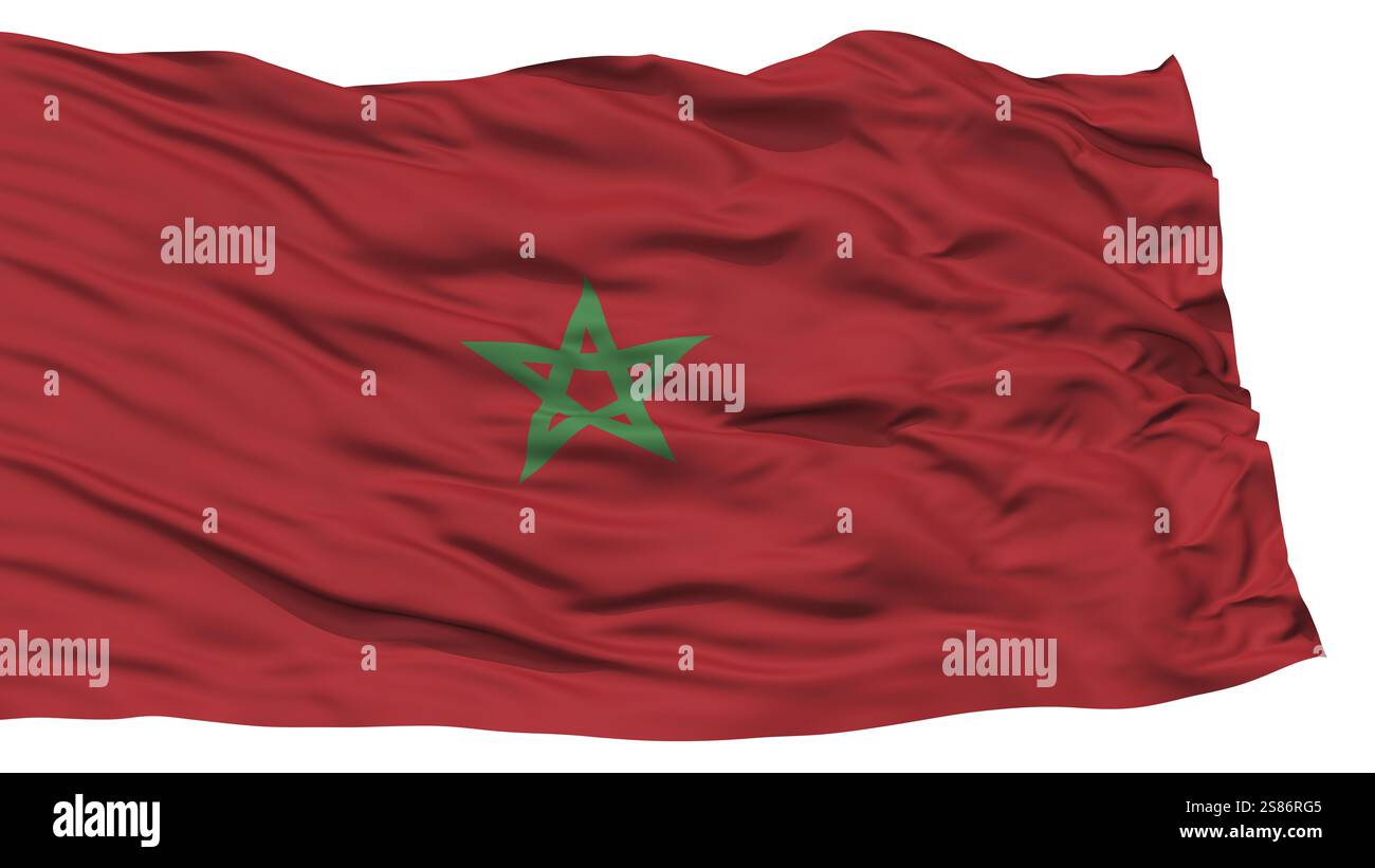 Isolated Morocco Flag, Waving on White Background, High Resolution ...