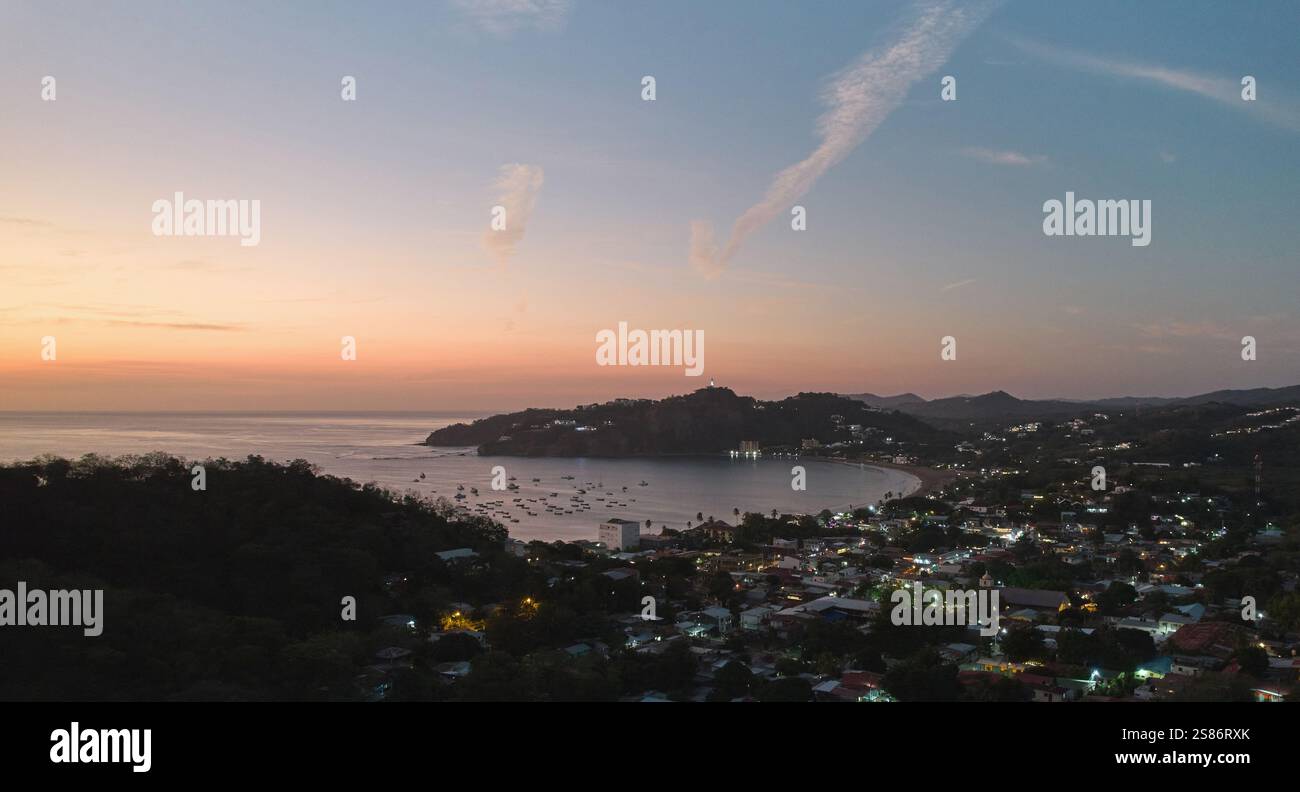 Tropical resort panoramic view with small buildings Stock Photo - Alamy