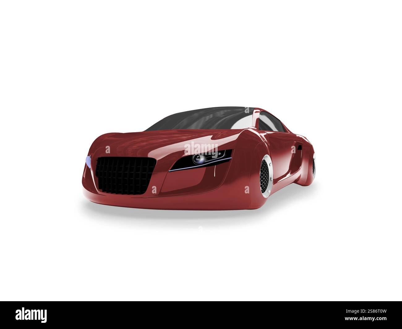 Red car on a white background Stock Photo - Alamy