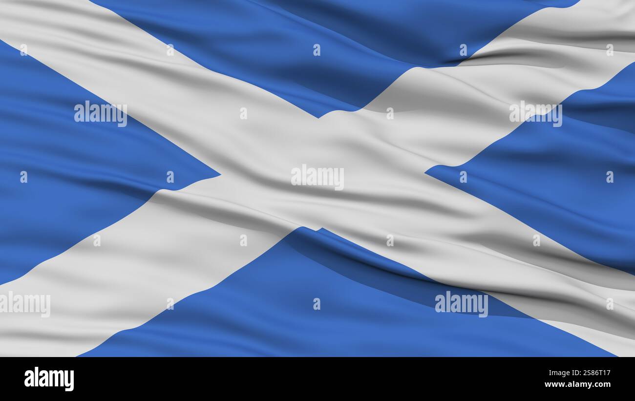 Closeup Scotland Flag, Waving in the Wind, High Resolution Stock Photo ...