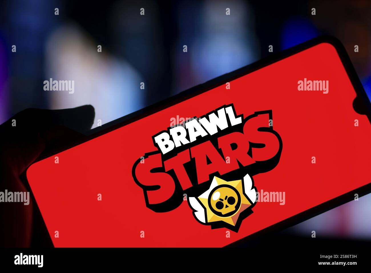 brawl stars logo is displayed on smartphone. Brawl Stars is a ...