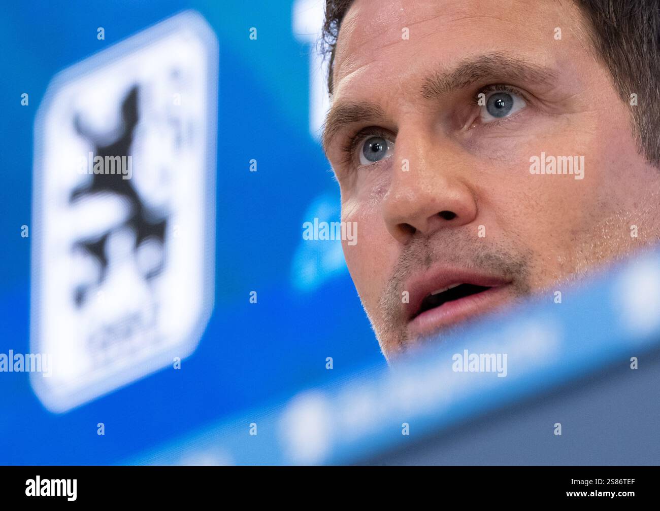 Munich, Germany. 21st Jan, 2025. Soccer: 3rd division, press conference ...