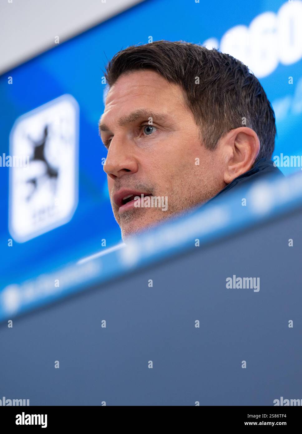 Munich, Germany. 21st Jan, 2025. Soccer: 3rd division, press conference ...