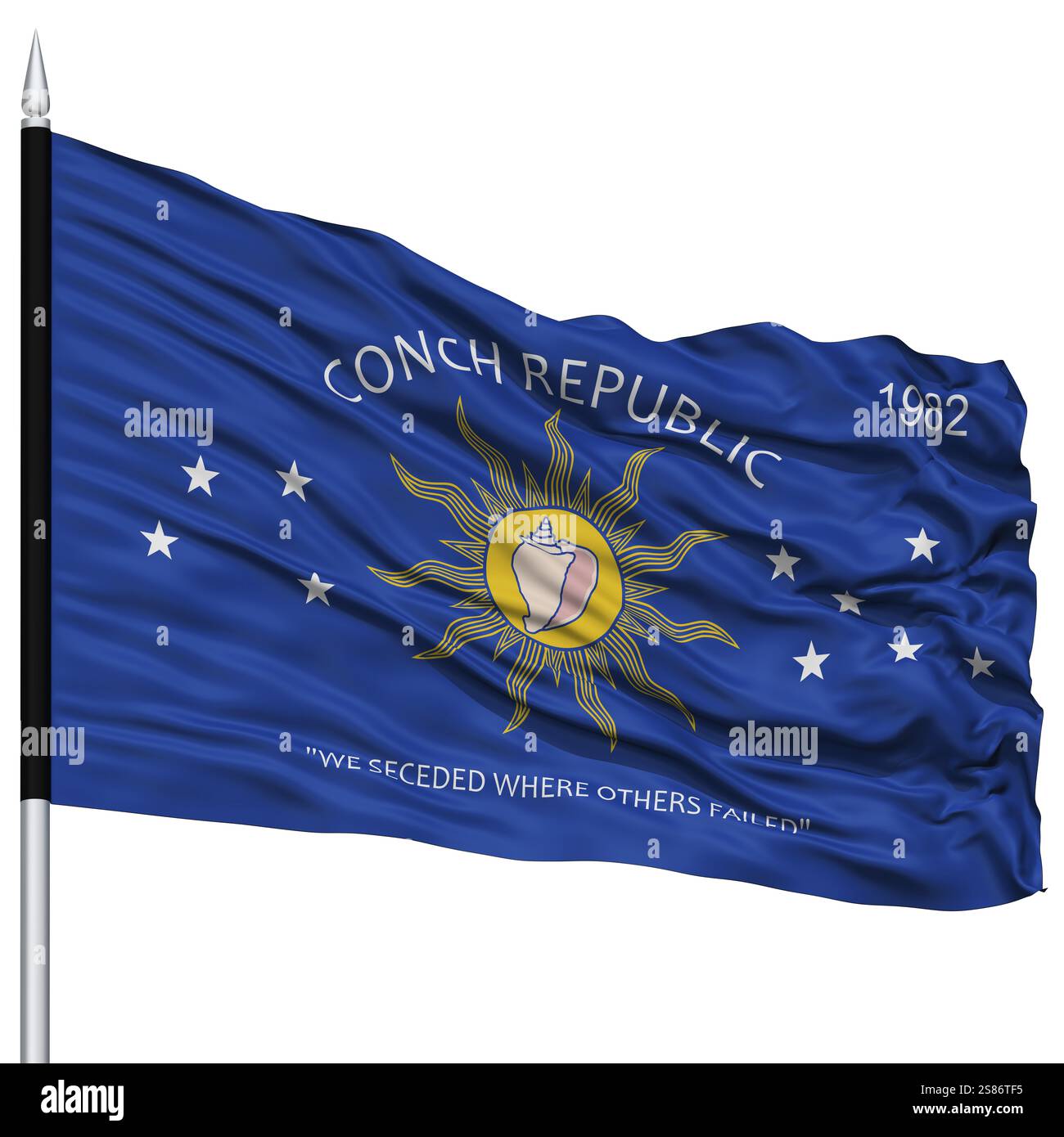 Key West City Flag on Flagpole, Florida State, Flying in the Wind ...