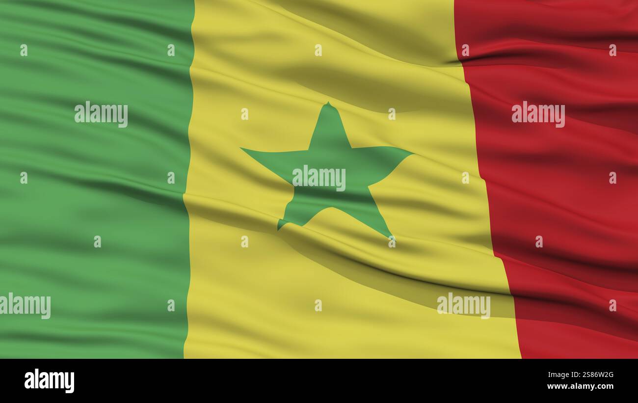 Senegal flag waving wind in hi-res stock photography and images - Alamy