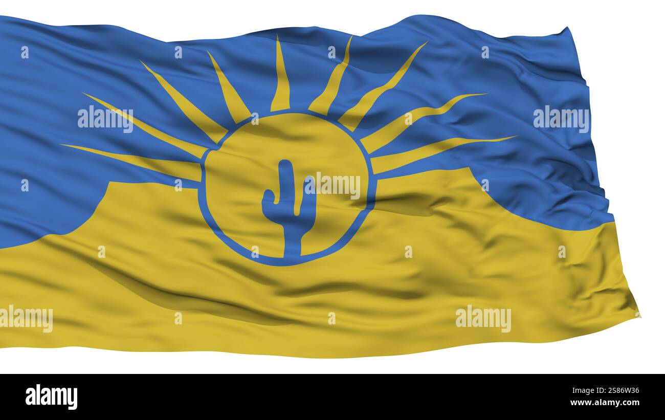 Isolated Mesa City Flag, City of Arizona State, Waving on White ...
