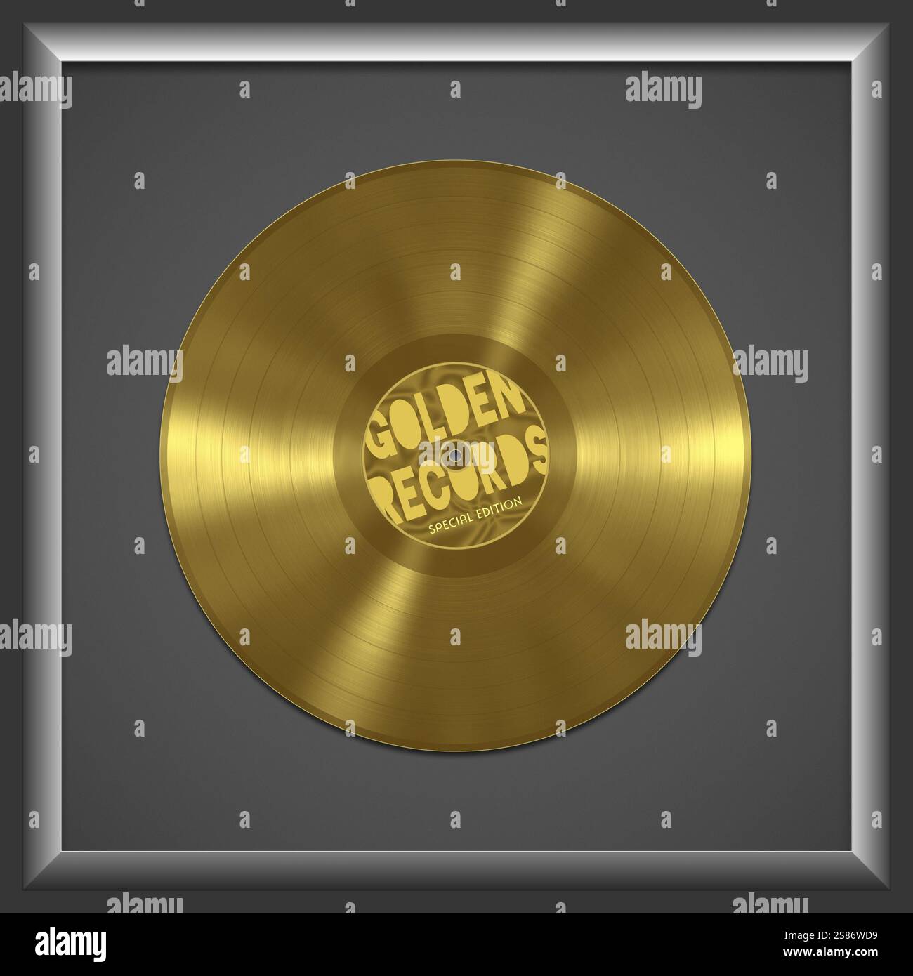 An illustration of an old vinyl golden record Stock Photo - Alamy