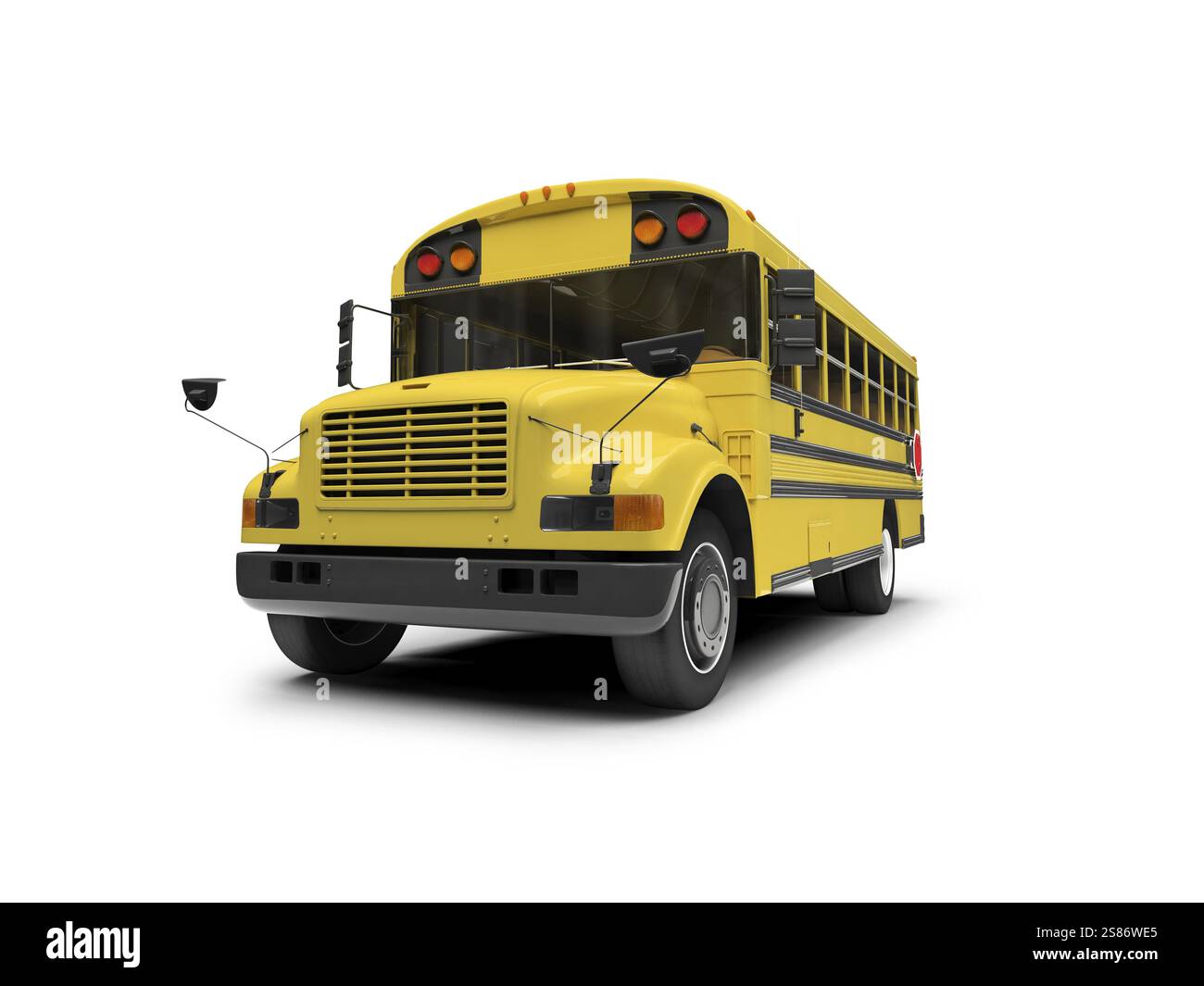 Isolated school bus on white background Stock Photo - Alamy