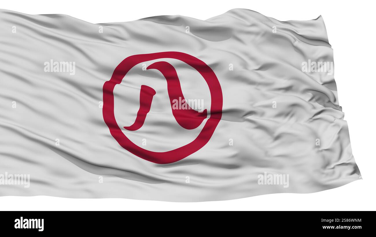 Isolated Nagoya Flag, Capital of Japan Prefecture, Waving on White ...