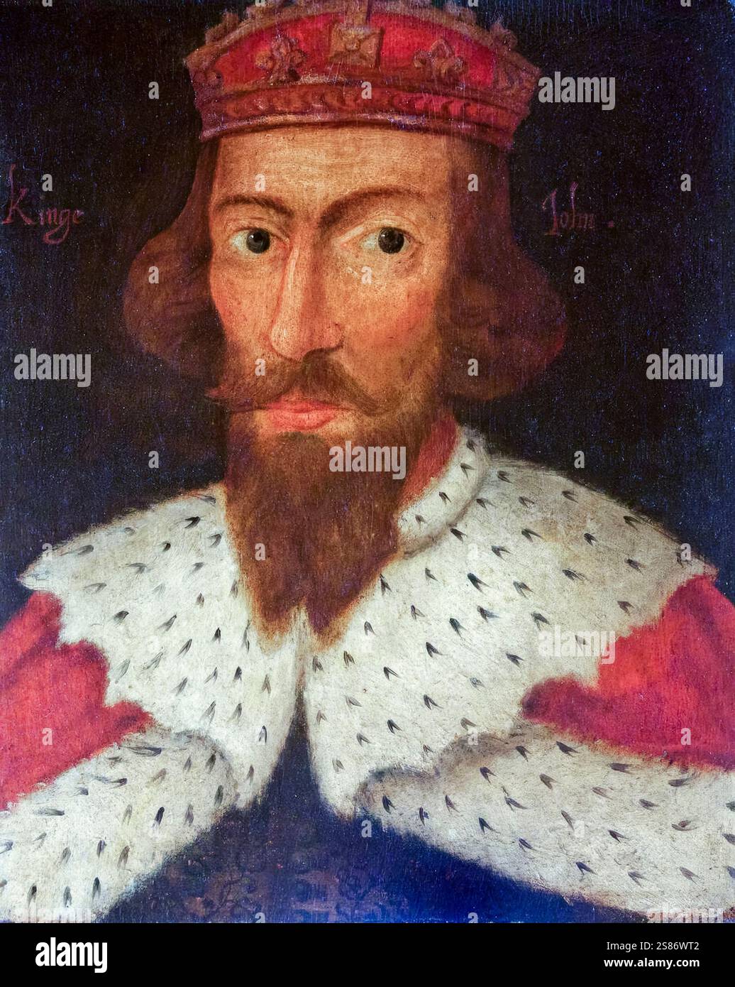 King John (1166-1216), King of England 1199-1216, portrait painting in ...