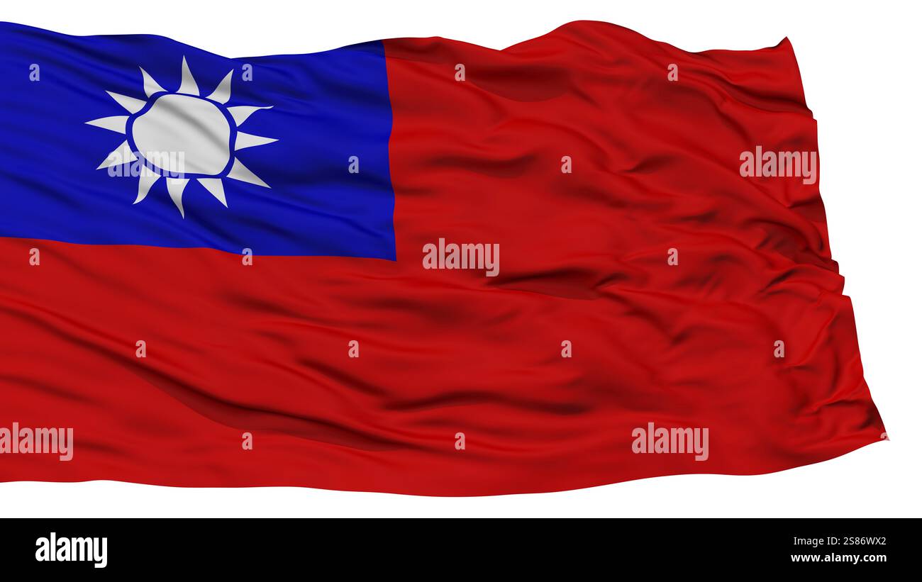 Isolated Taiwan Flag, Waving on White Background, High Resolution Stock ...