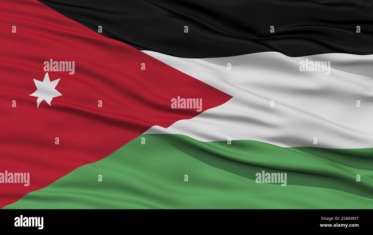 Closeup shot waving flag jordan hi-res stock photography and images - Alamy