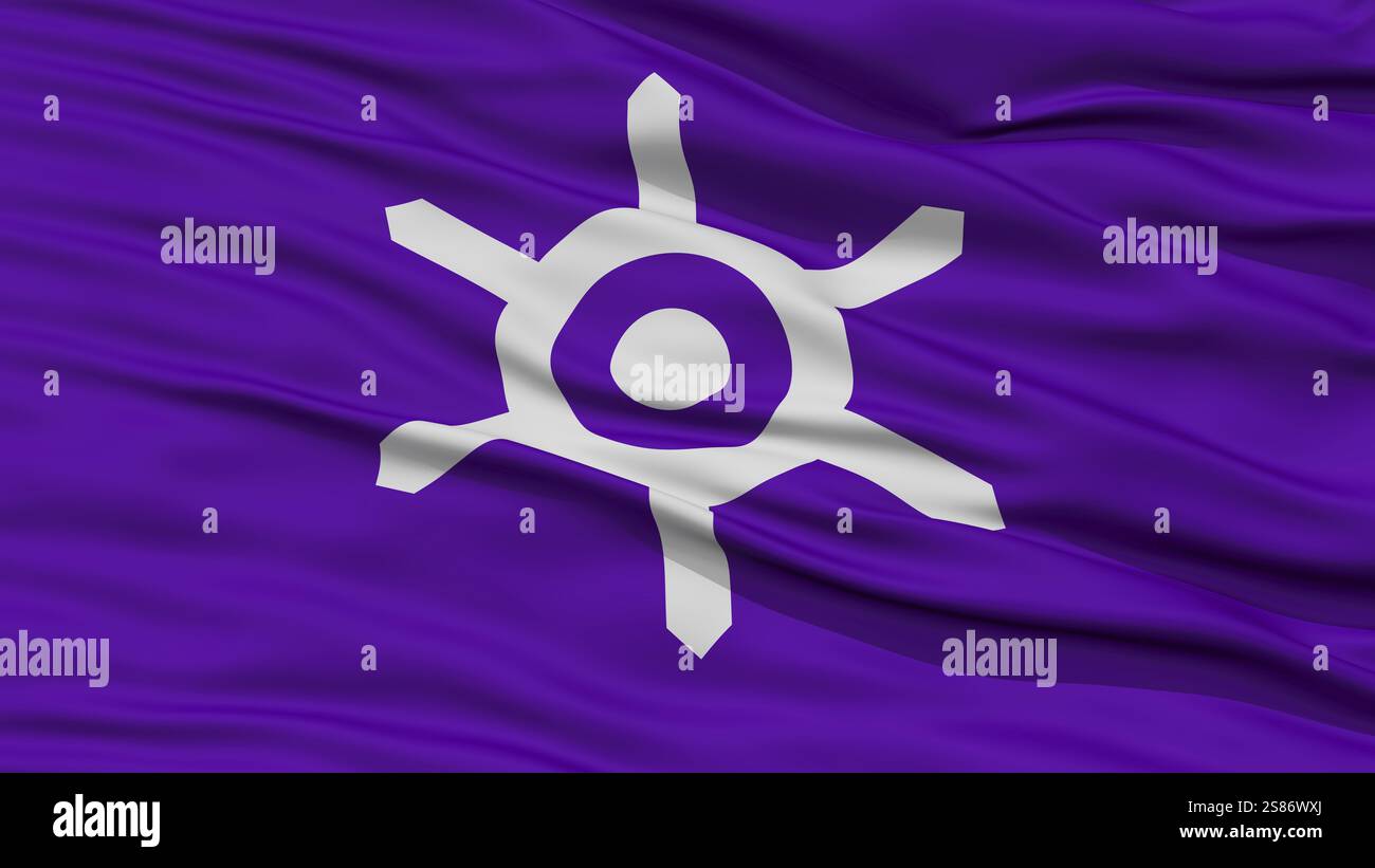Closeup Tokyo Japan Prefecture Flag, Waving in the Wind, High ...