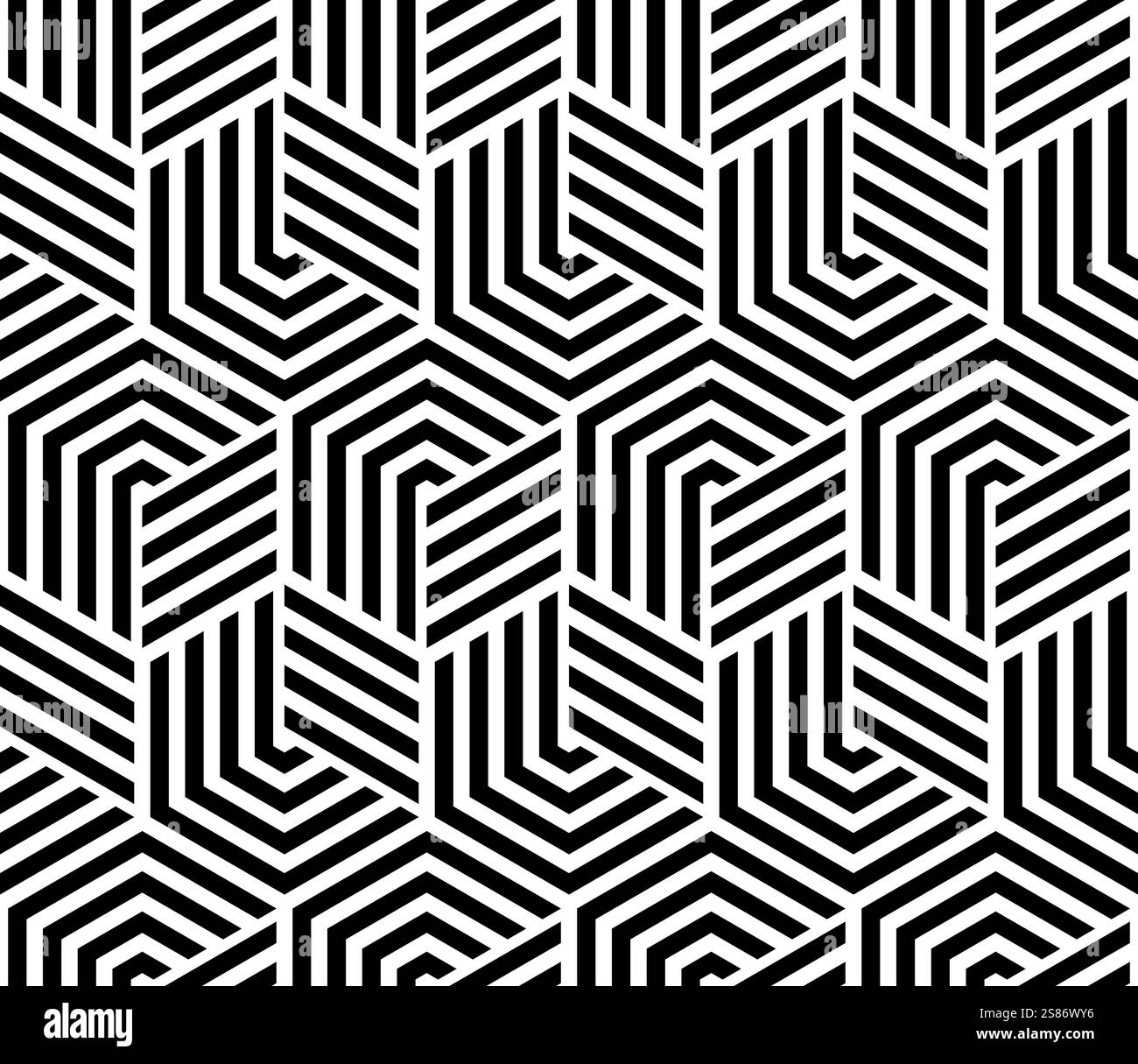Abstract geometric pattern with stripes, lines. Seamless vector background. White and black ...