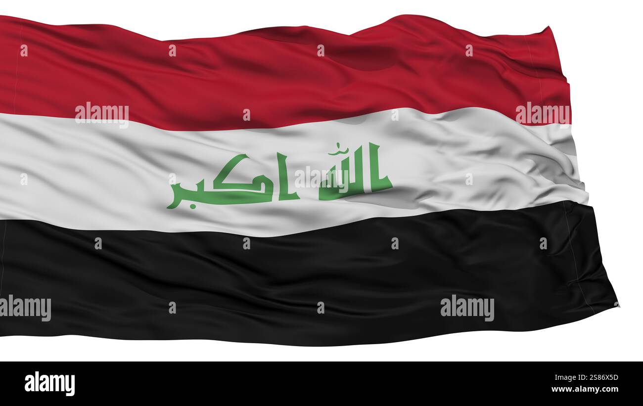 Isolated Iraq Flag, Waving on White Background, High Resolution Stock ...